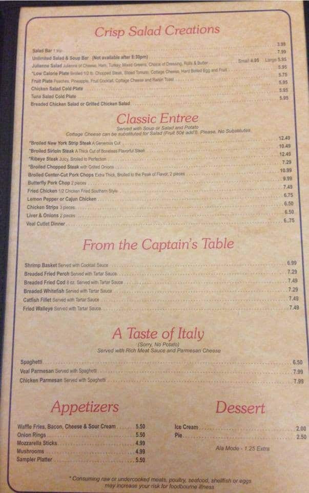 Menu at Co-Op Grill restaurant, Clinton