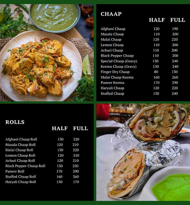 Menu of King's Chaap Cafe, Sector 15, Noida