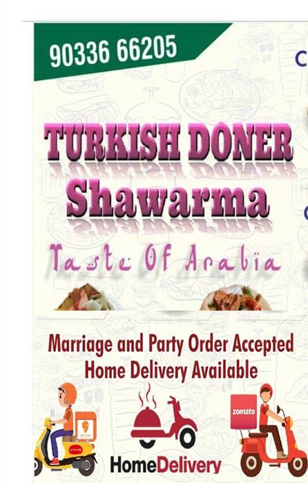 Menu of Turkish Doner, Madhavpura, Vadodara