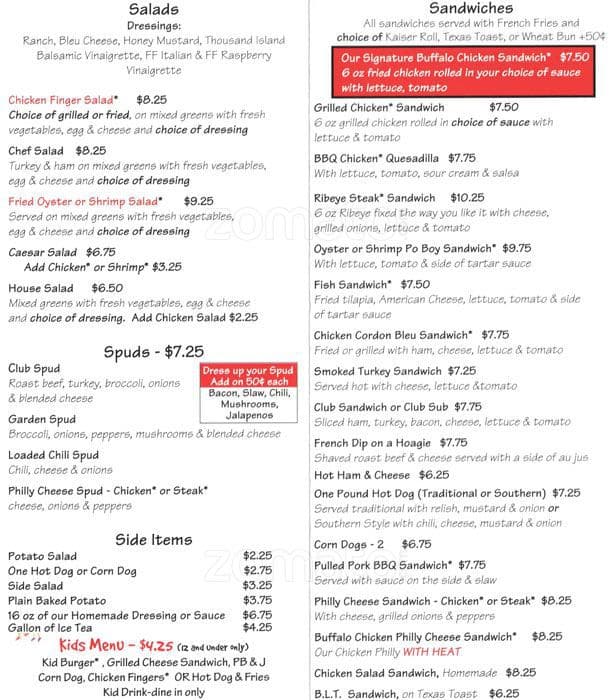 Menu at Wing King Cafe Charlotte NC, Charlotte, Carowinds Blvd