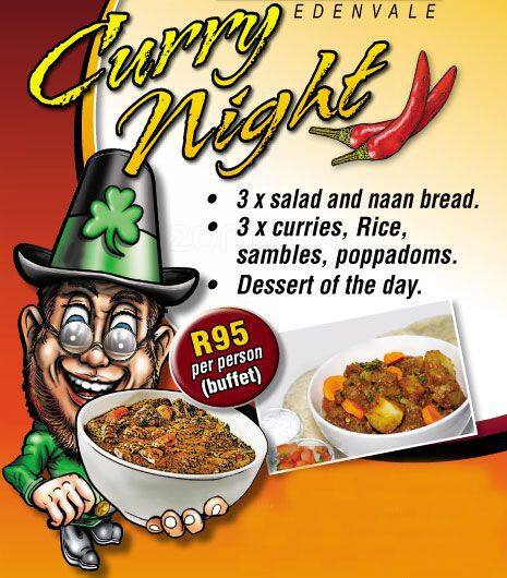 Menu at Copper Clover restaurant, Bloemfontein