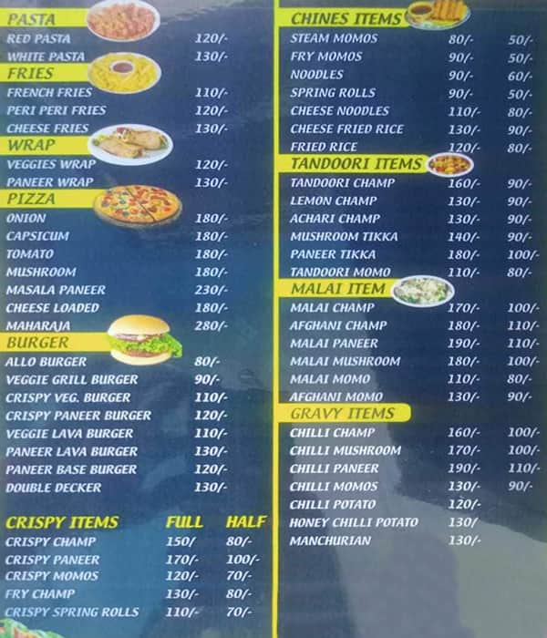 Menu at Hello Jammu Chinese Fast Food, Jammu