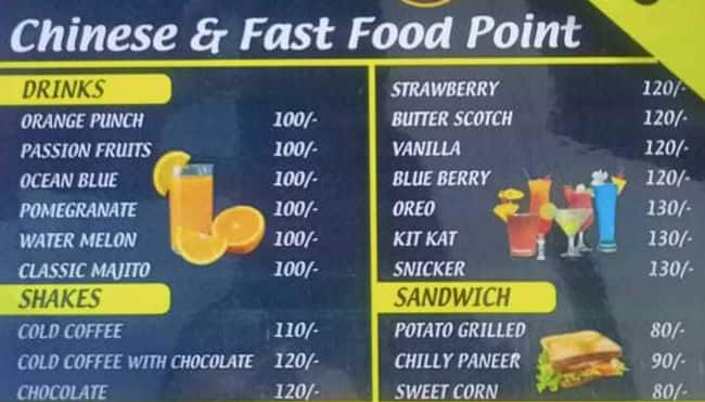 Menu at Hello Jammu Chinese Fast Food, Jammu