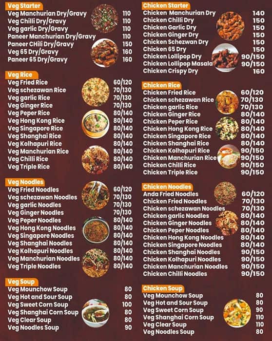 Menu of Reddy’s Chinese, Phursungi, Pune