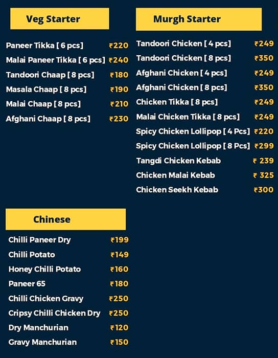Menu of Dil Se Delhi, Alpha 2, Greater Noida