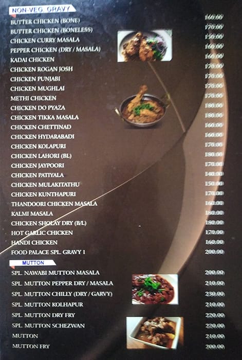 Menu at Food Palace, Bengaluru, No 123 Hotel New Food Palace 1'st Main ...
