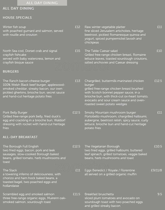 The Table Cafe Menu, Menu de The Table Cafe, Southwark, London - Zomato UK