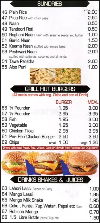 Menu at Mam Grill Hut restaurant, Ilford, 59A Goodmayes Rd