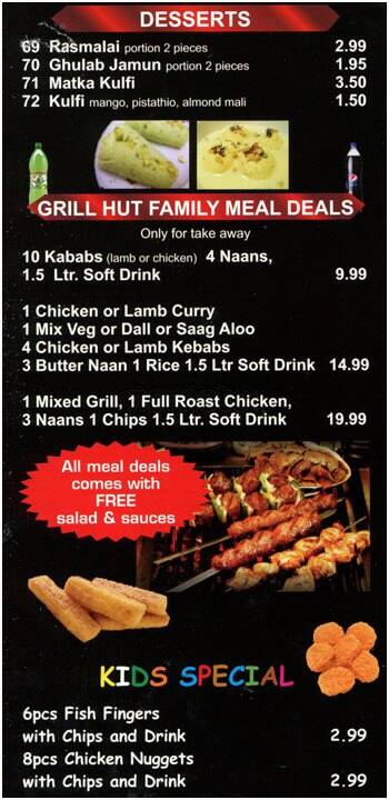 Menu at Mam Grill Hut restaurant, Ilford, 59A Goodmayes Rd