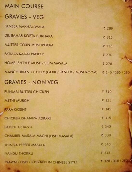 Menu at Haunted Restaurant, Chennai, 23
