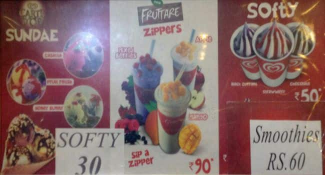 Kwality Walls Happiness Station Menu - Zomato