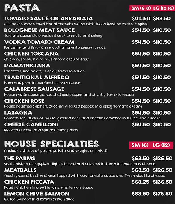 Menu at Piazza Manna restaurant, Toronto, Exchange Tower, 130 King St W