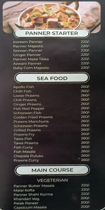 Menu at Dwaraka Multicuisine Restaurant, Hyderabad