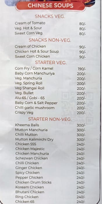 Menu at Dwaraka Multicuisine Restaurant, Hyderabad