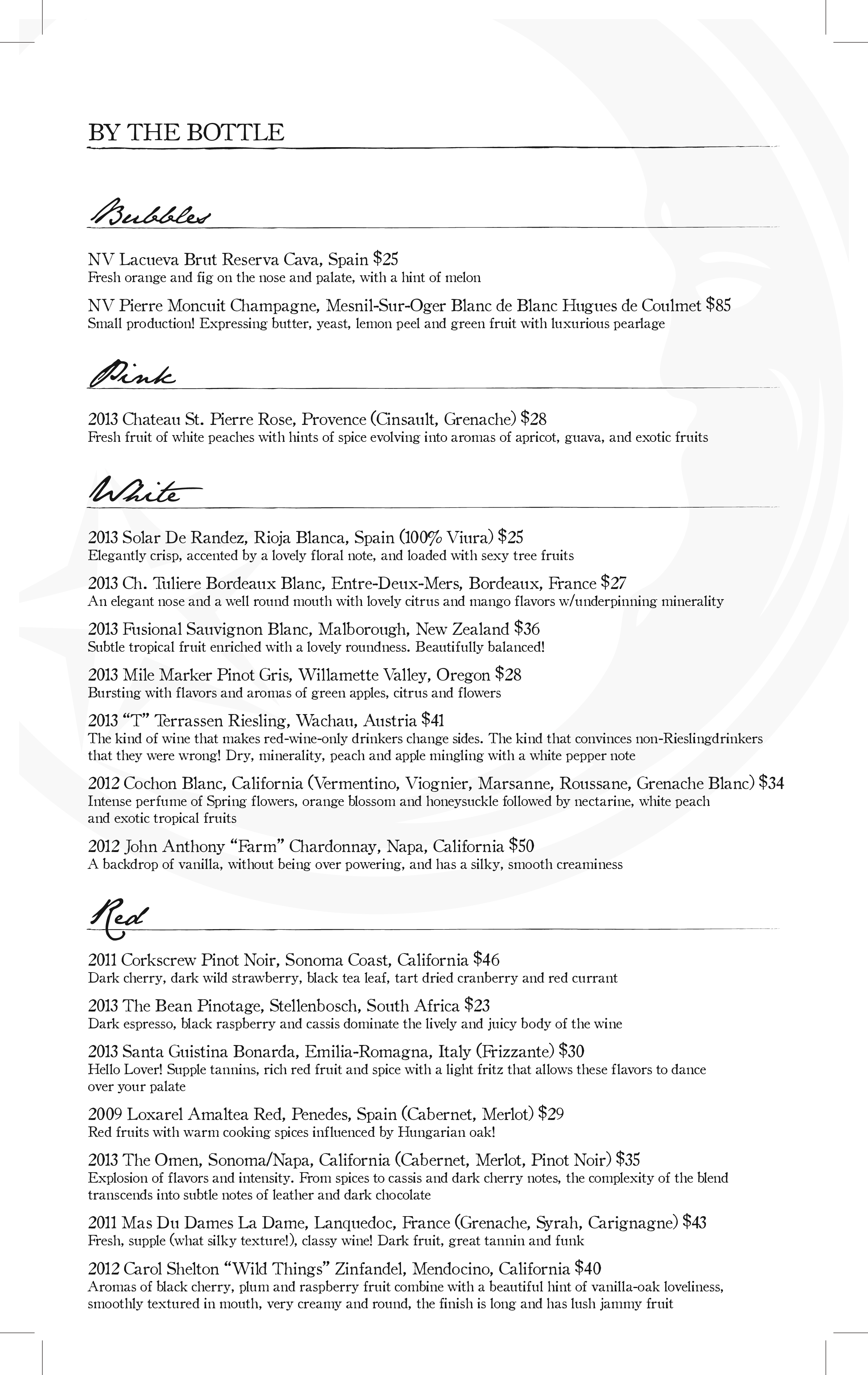 Menu at The Treehouse cafe, Portland, 484 Stevens Ave