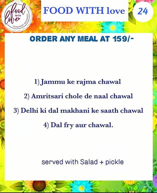 Menu of Food With Love, Viman Nagar, Pune
