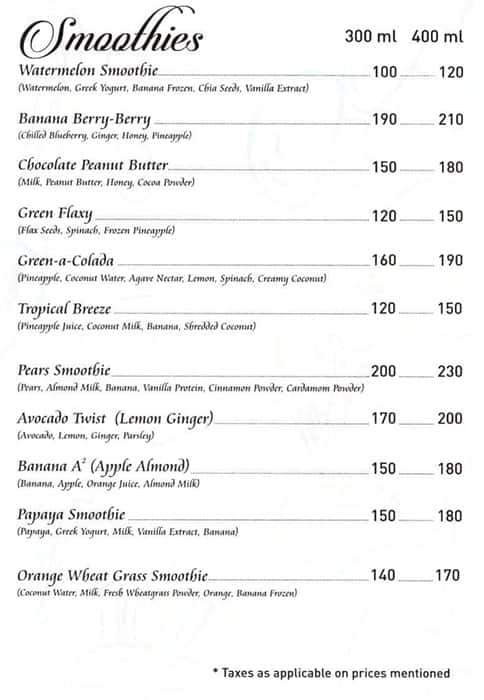 Menu of Toss'd, Indiranagar, Bangalore
