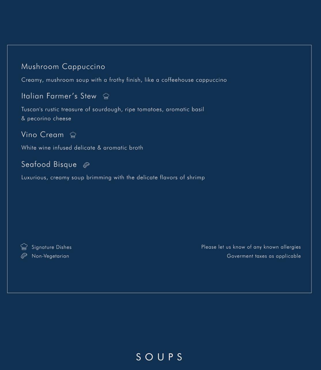 Menu of Pepe Rosa, Camac Street Area, Kolkata