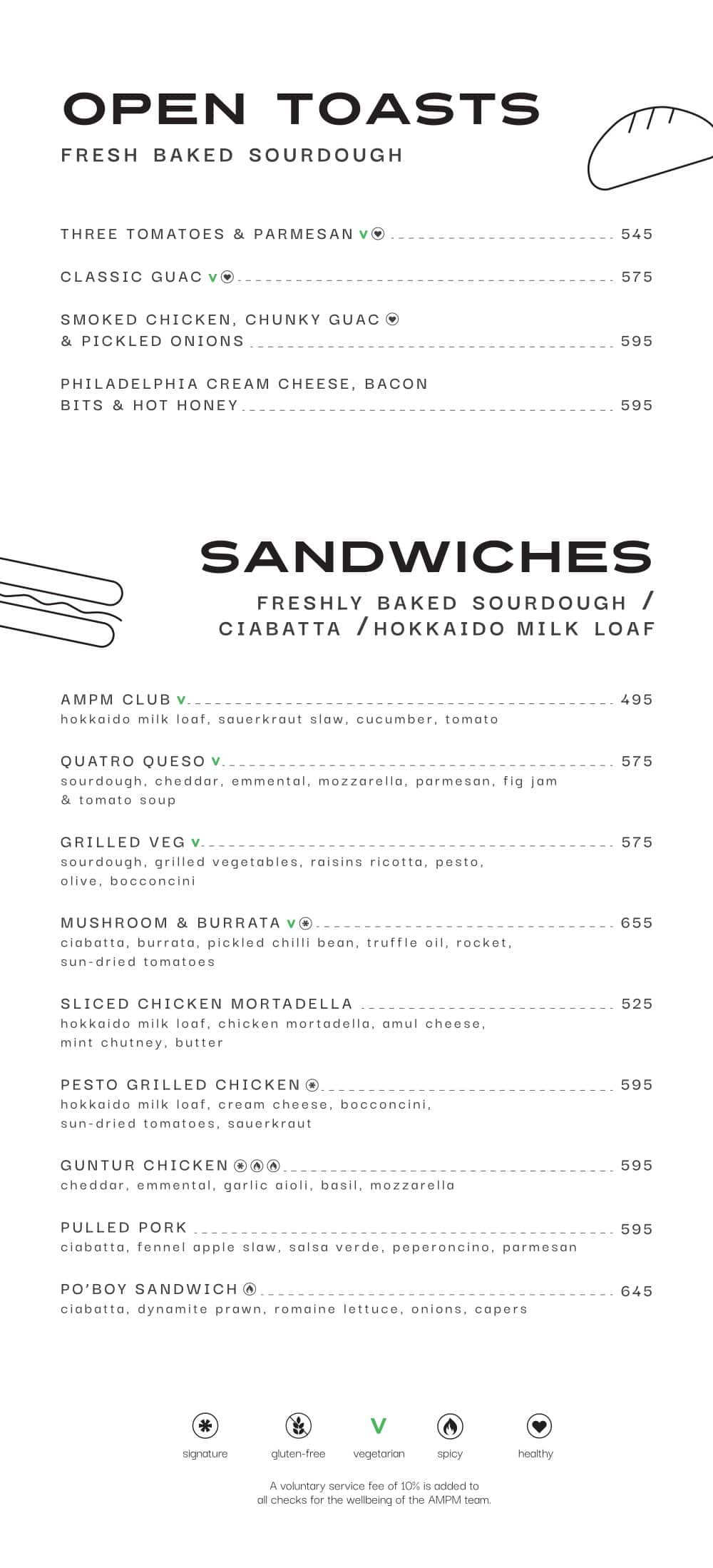 Menu of AMPM Café & Bar, DLF Phase 4, Gurgaon