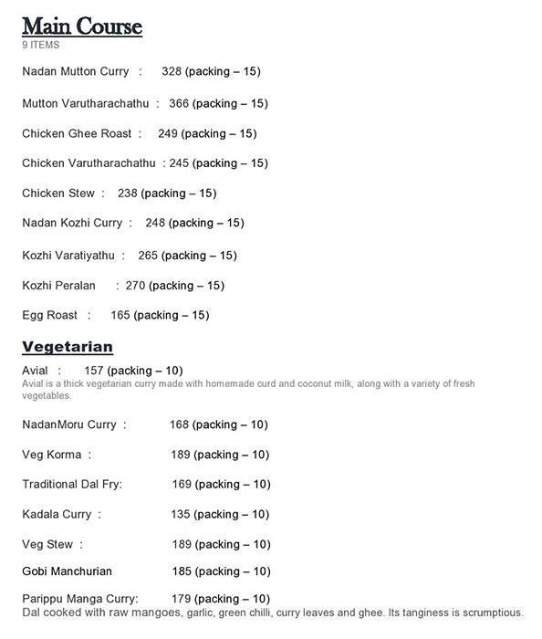 Menu at No.10 Fort Cochin - Seafood Restaurant in St.Marks Road ...