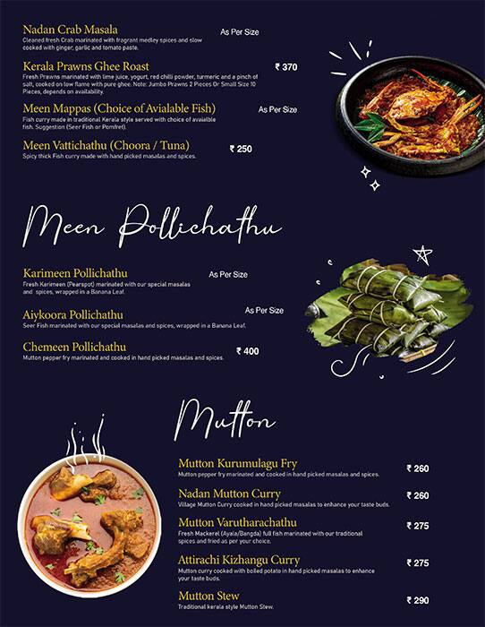 Menu at No.10 Fort Cochin - Seafood Restaurant in Indiranagar ...