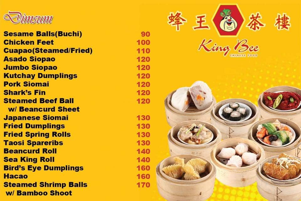 Menu at King Bee Chinese Restaurant, Antipolo, Grnd Floor