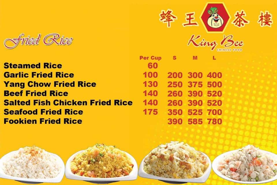 Menu at King Bee Chinese Restaurant, Antipolo, Grnd Floor