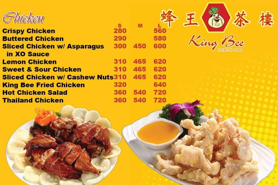 Menu at King Bee Chinese Restaurant, Antipolo, Grnd Floor