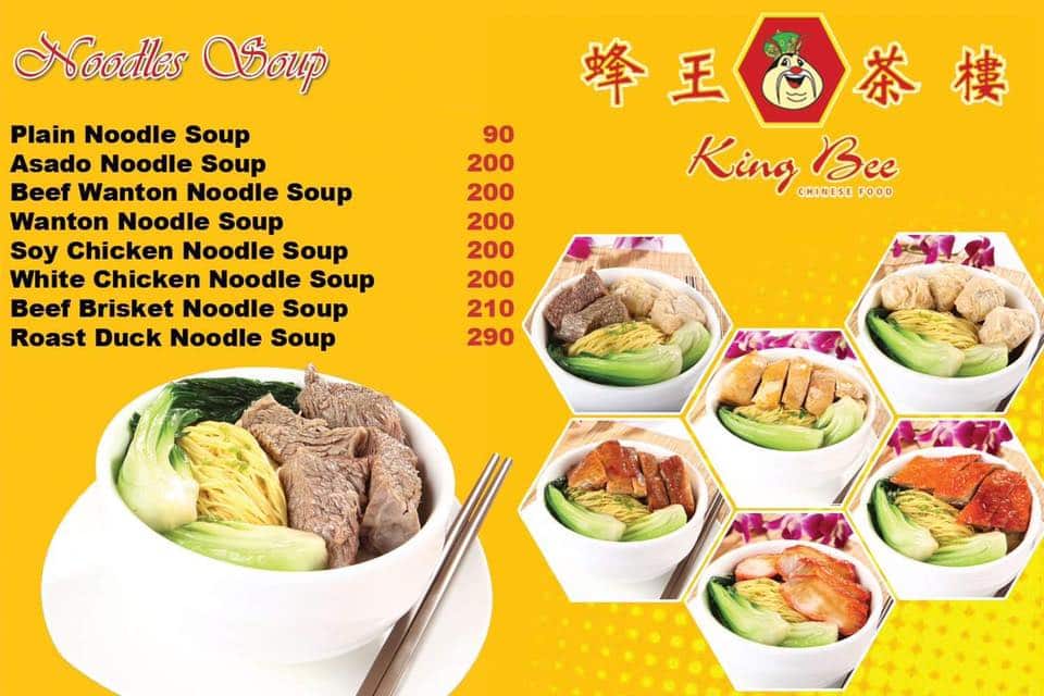 Menu at King Bee Chinese Restaurant, Antipolo, Grnd Floor