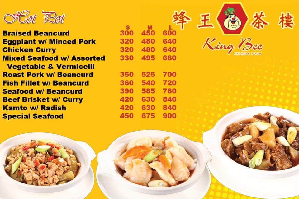 Menu at King Bee Chinese Restaurant, Antipolo, Grnd Floor