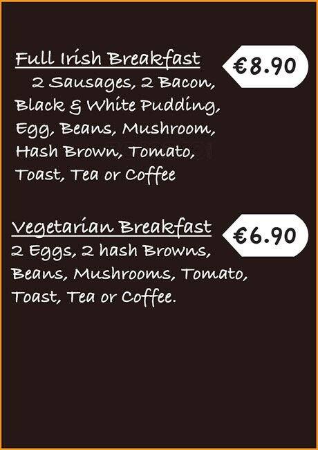 Menu at Lemon Jelly Cafe, Dublin