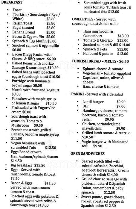 Cafe Sofia Menu, Menu for Cafe Sofia, Erskineville, Sydney - Urbanspoon ...