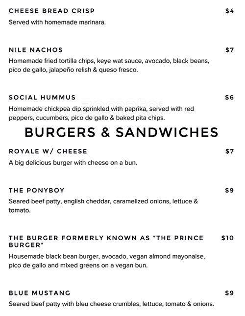 Menu at The Golden Pony pub & bar, Harrisonburg