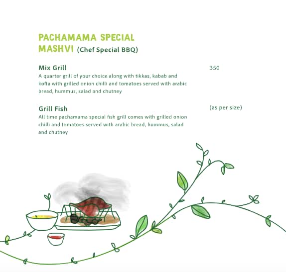 Menu at Pachamama - Art Cafe, Kochi