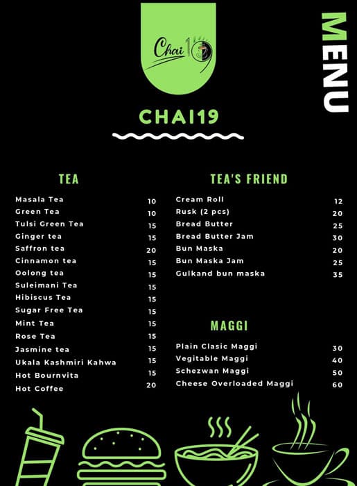 Menu of Chai 19, Kamothe, Navi Mumbai