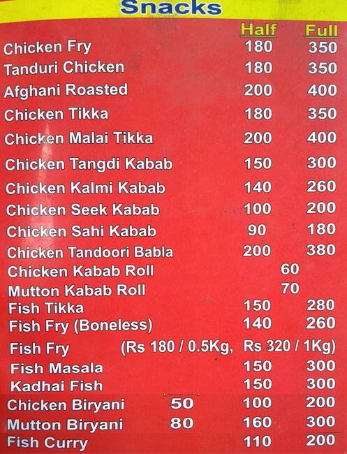 Menu at Labbaik Chicken Corner, Agra, Plot 16