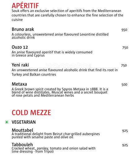 Souk - The Taj Mahal Palace Menu - Zomato