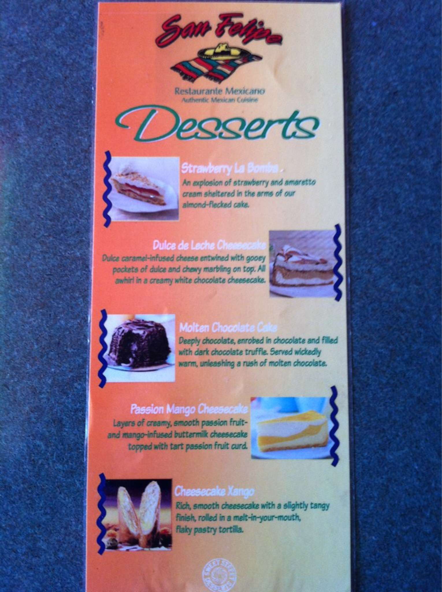 Menu at San Felipe Mexican Restaurant, Southport, Old Long Beach Rd SE #9