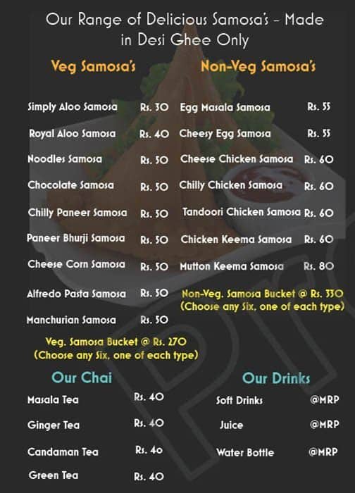 Menu at Samosa Time - Your Everyday Snacks Choice, Greater Noida, Shop 41