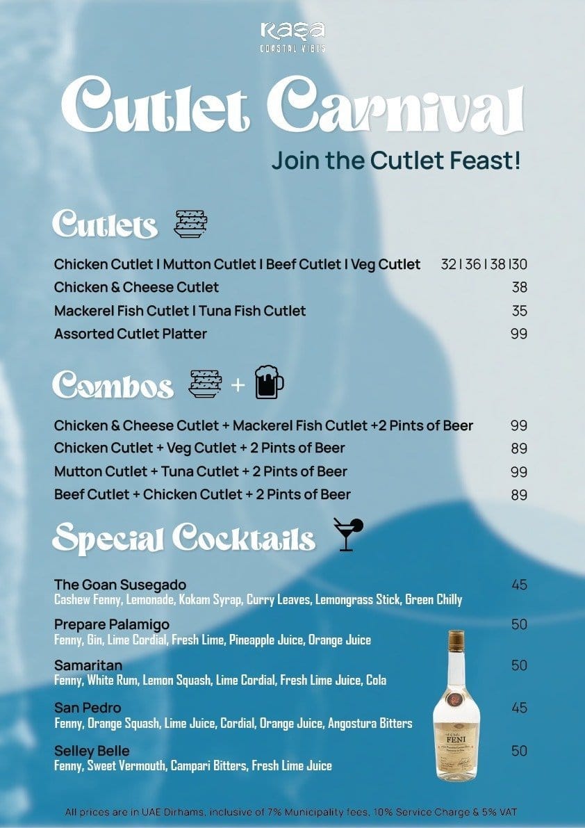 Menu of Rasa - Fortune Atrium Hotel, Al Karama, Dubai