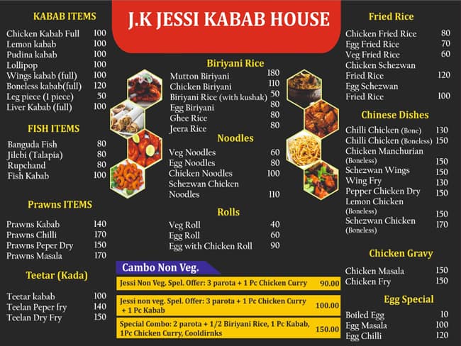 Menu of Jessi Kabab, Bannerghatta Road, Bangalore