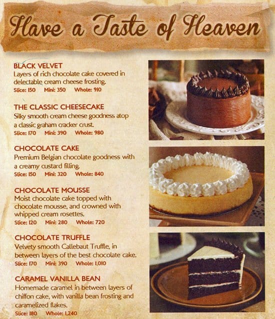 Carta del café Mary Grace, San Juan