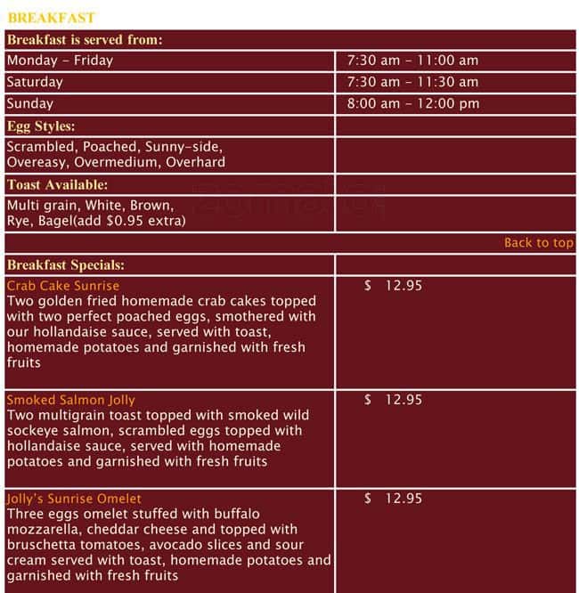 Jolly II Menu, Menu for Jolly II, York, Toronto - Urbanspoon/Zomato