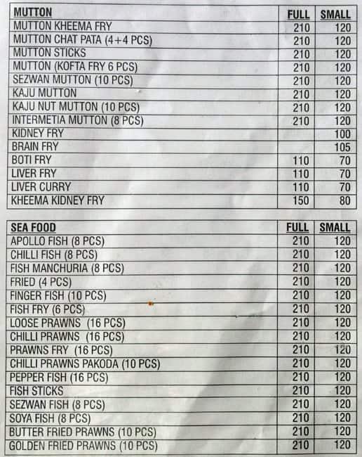 Menu at Rajdhani Restaurant & Bar, Hyderabad