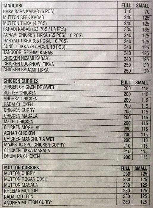 Menu at Rajdhani Restaurant & Bar, Hyderabad