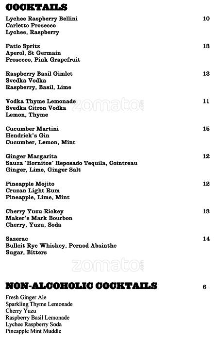 Menu at J&G Steakhouse, Scottsdale