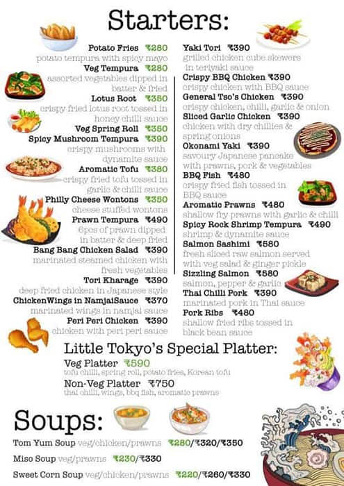 Menu of Little Tokyo, Bankim Nagar, Siliguri