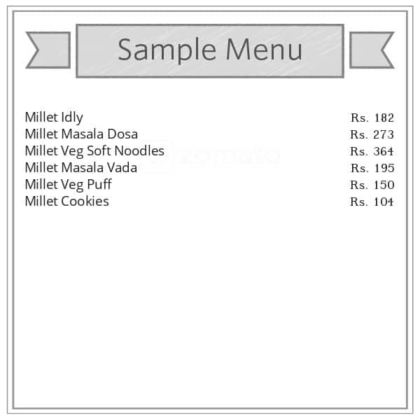 Menu of Millet Marvels, Shamshabad, Hyderabad