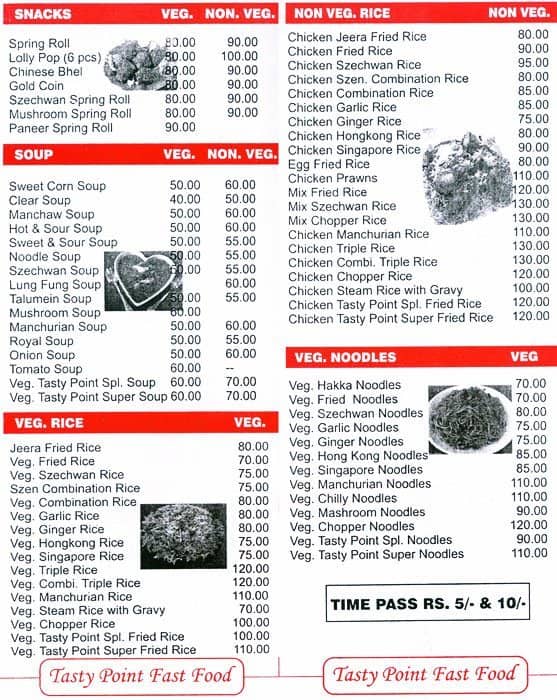Tasty Point Fast Food Menu, Menu for Tasty Point Fast Food, Mumbai - Zomato