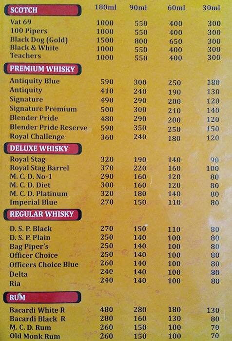 Menu at Amit Bar and Restaurant, Pune